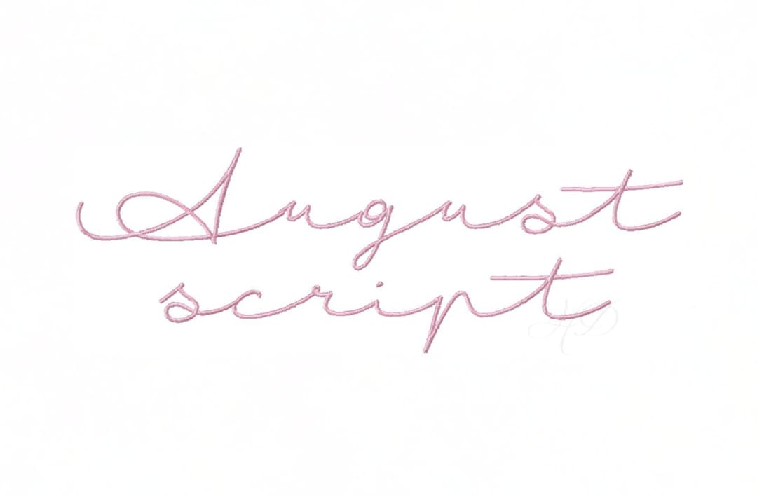 1.5" August Script Modern Handwriting Embroidery Font Cursive Monogram ...