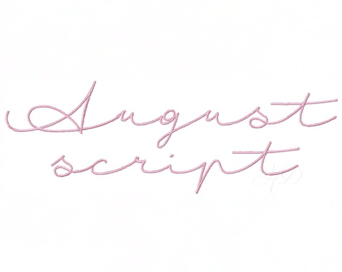 1.5" August Script Modern Handwriting Embroidery Font Cursive Monogram ...