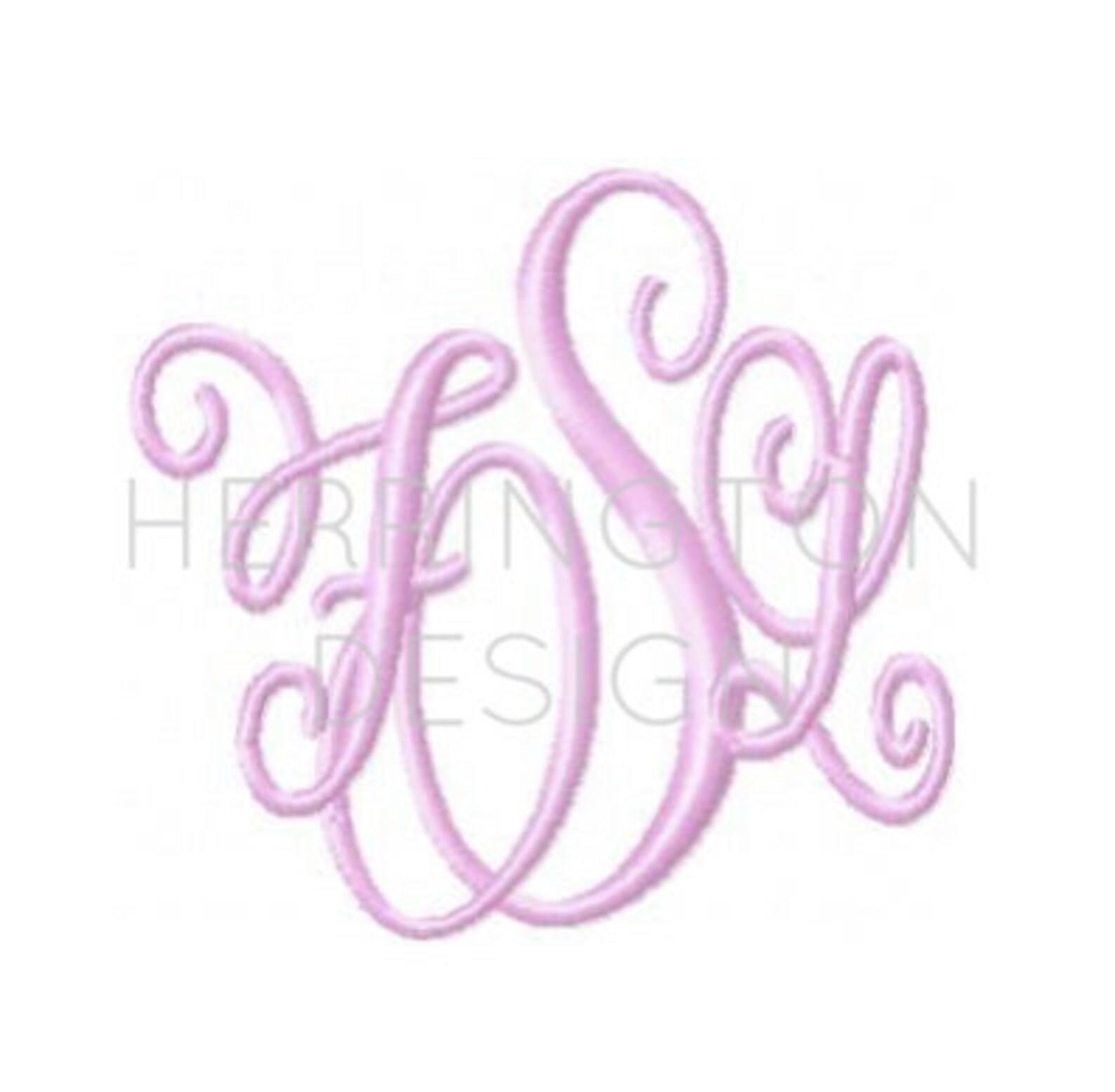 2 and 3 Inch Embroidery Font Interlocking Monogram - Etsy