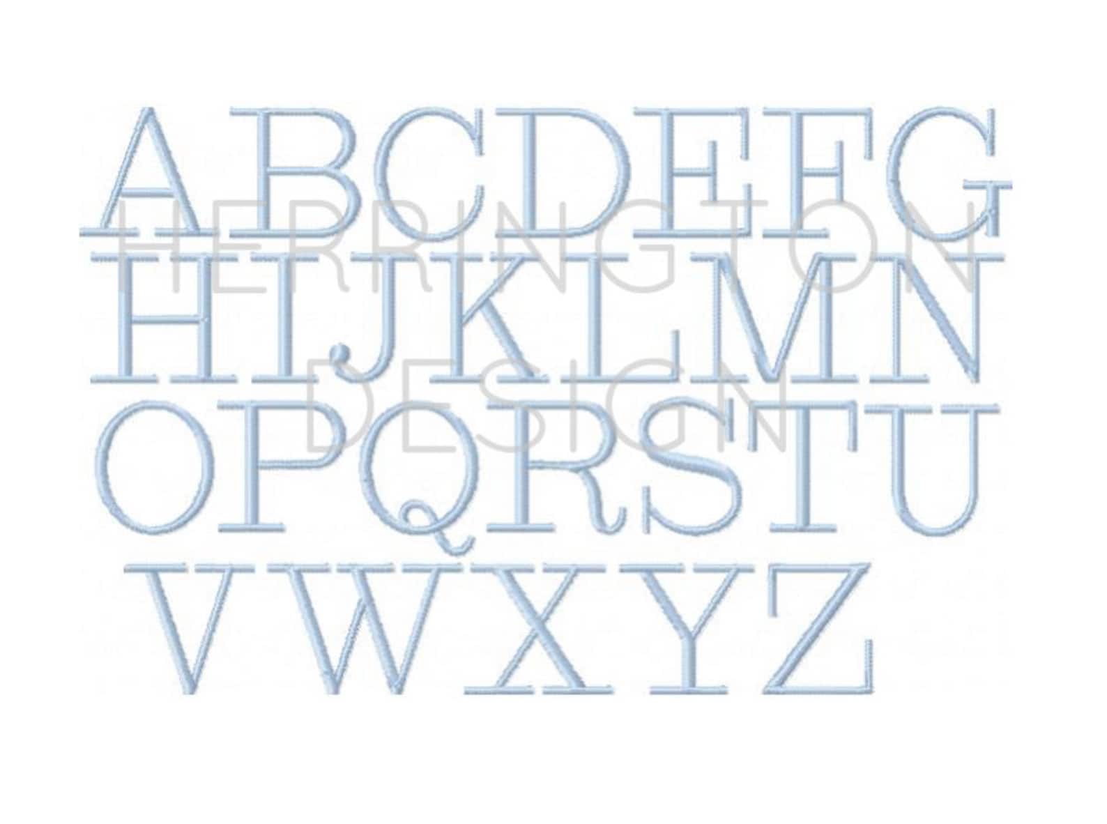 1.5 and 3 Inch Vintage Serif Embroidery Font Jack Monogram Font BX ...