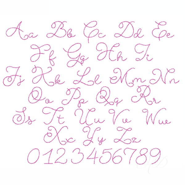 Script Hand Font Embroidery File Etsy
