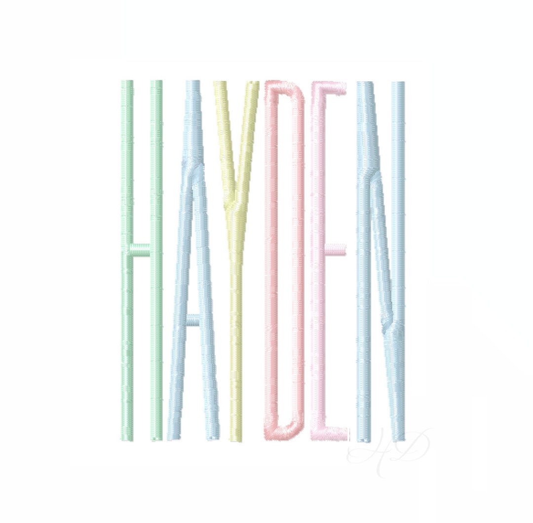2" Hayden Satin Embroidery Font Design Instant Download Font 4x4 5x7 ...