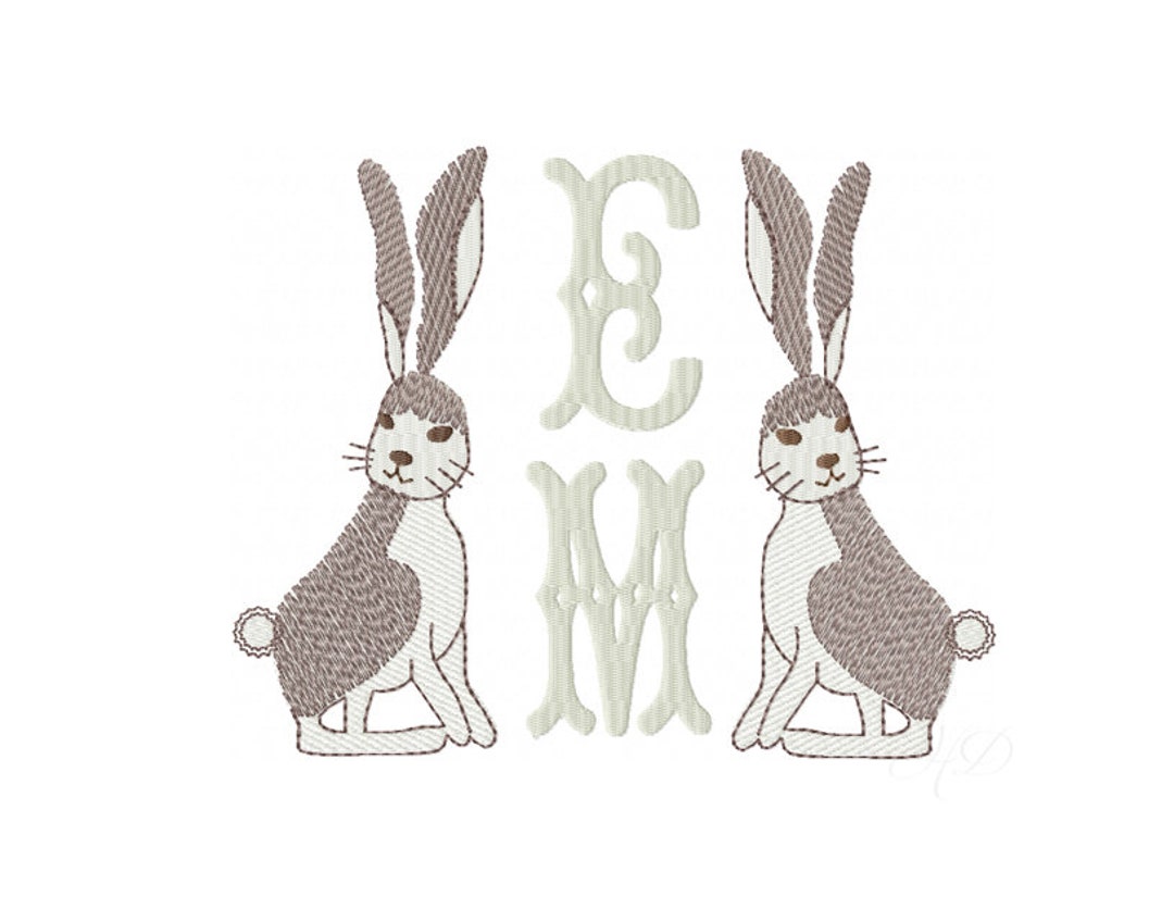 Easter Rabbit Bunny Embroidery Design Vintage Instant Download Vintage ...