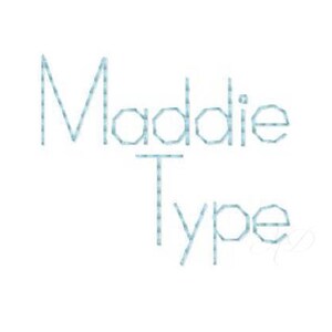 2" Half Maddie Handstitch Type Machine Embroidery Font Hand Stitch ...