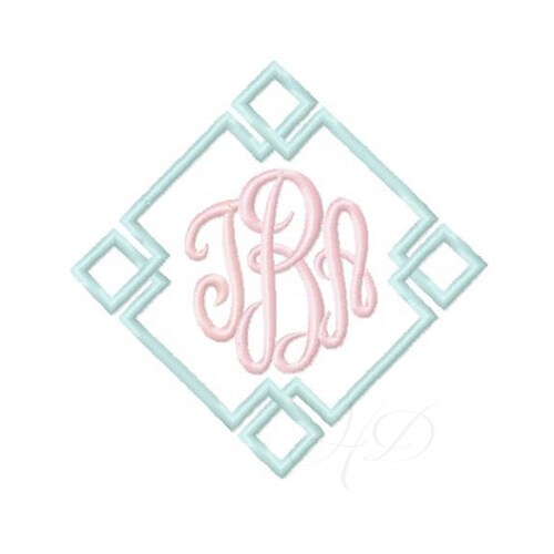Diamond Frame Embroidery Design Monogram 4x4 5x7 6x10 Instant - Etsy