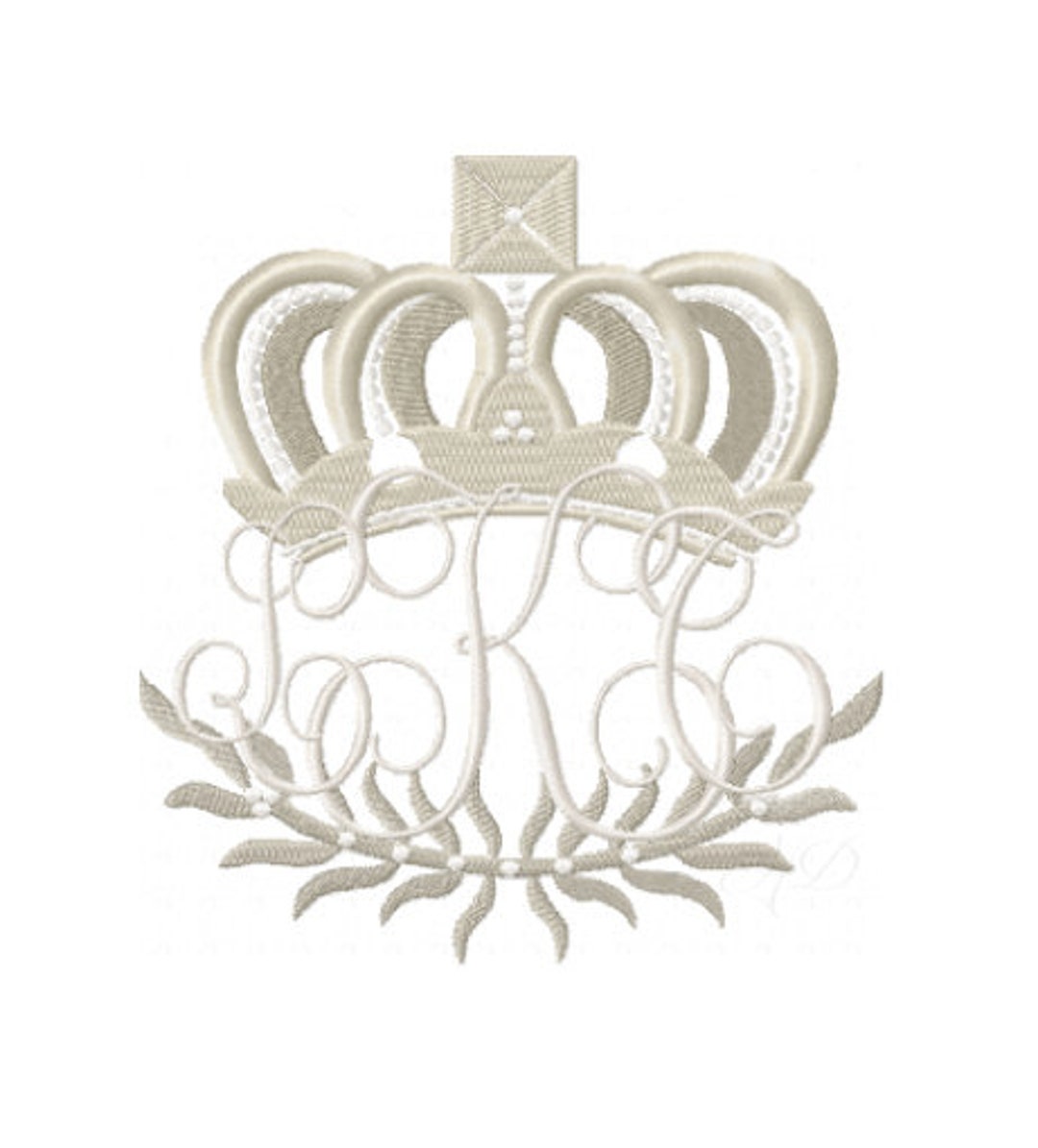 Royal Split Crown and Laurel Wreath Embroidery Font Design 4x4 Hoop BX ...