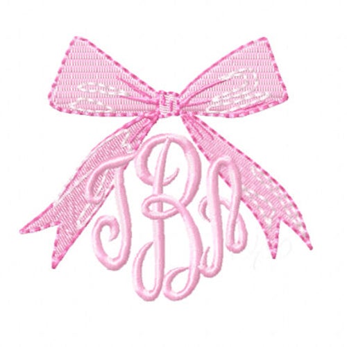 Dot Bow Applique Monogram Frame Embroidery Design Instant | Etsy