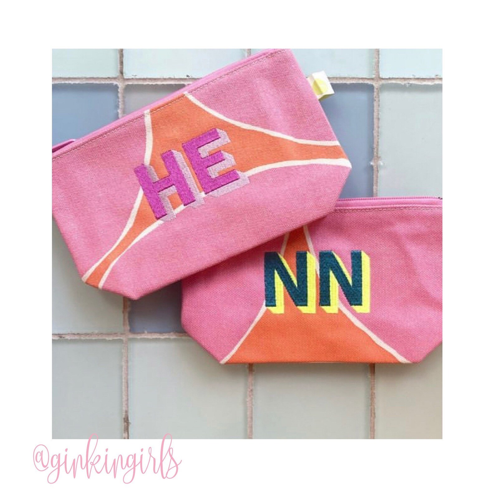 2 Block Shadow Embroidery Font Monogram Designer Stripe - Etsy