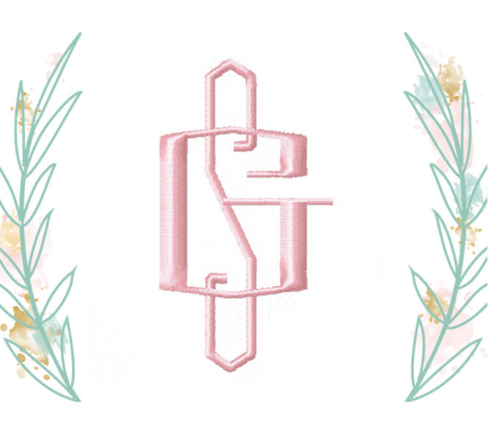 3.5 Inch Blake Deco Embroidery Font Monogram Stacked | Etsy