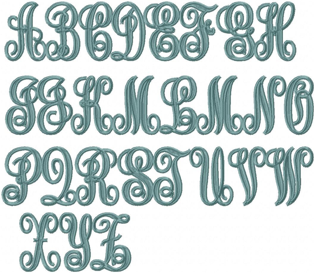 4 Inch and 5 Inch Monogram Font Monogram Embroidery Font - Etsy