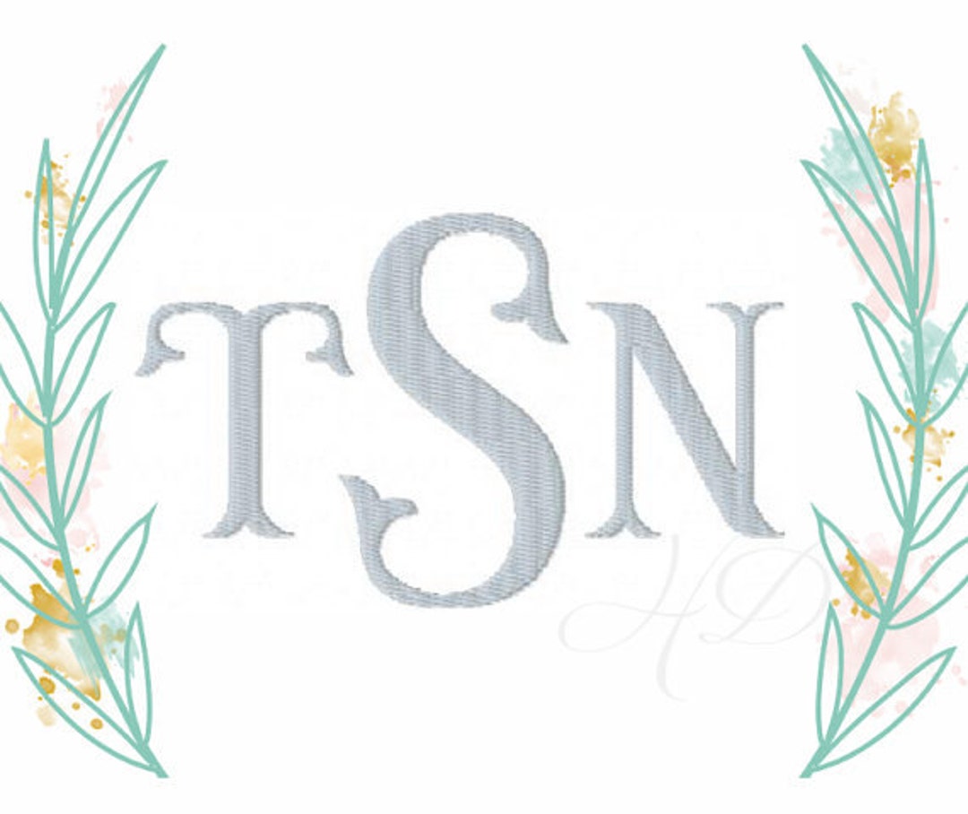 4" and 5" Fishtail Embroidery Font Embroidery Fill Large Font 5x7 6x10 ...