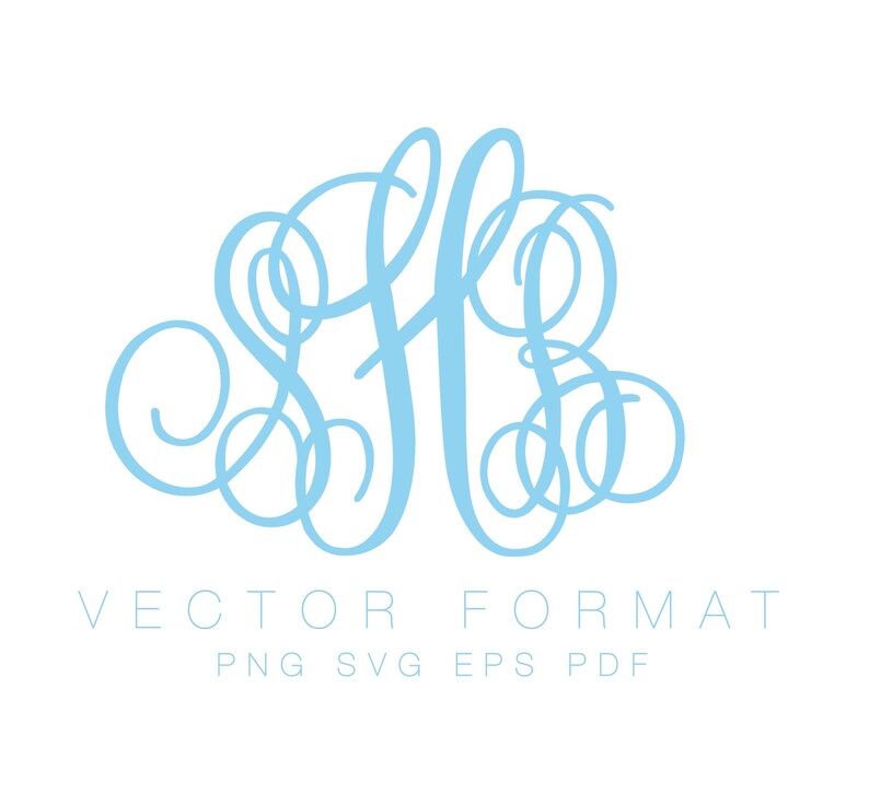 Sarah Script Monogram PNG PDF & SVG Vector Format for Cricut - Etsy