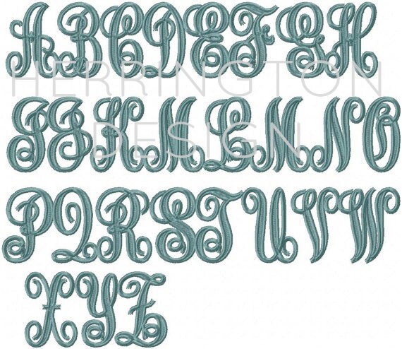 6 Inch and 7 Inch Two Color Classic Monogram Font | Etsy