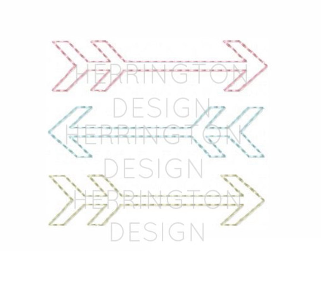 Raw Stitch Arrow Applique Raggy Embroidery File Embroidery - Etsy
