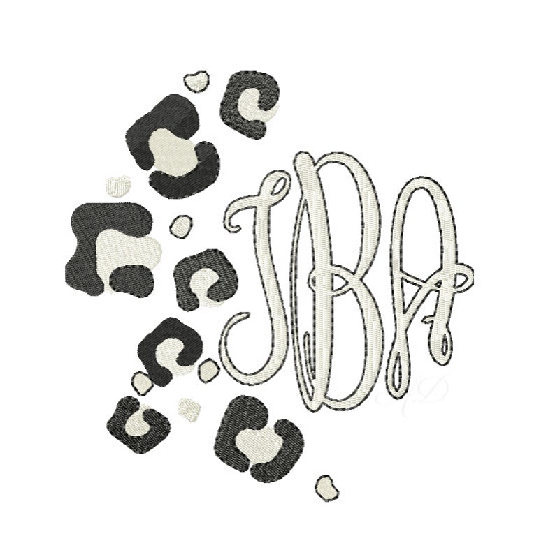 Leopard Print Moon Half Circle Laurel Wreath Embroidery Design - Etsy