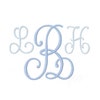 Half Inch 1/2" .5" Tess Embroidery Font Script Interlocking Vine Fonts ...