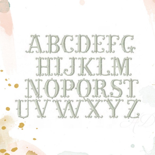 Fishtail Embroidery Font - Etsy