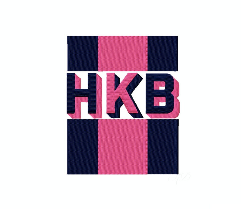 2 Block Shadow Embroidery Font Monogram Designer Stripe - Etsy