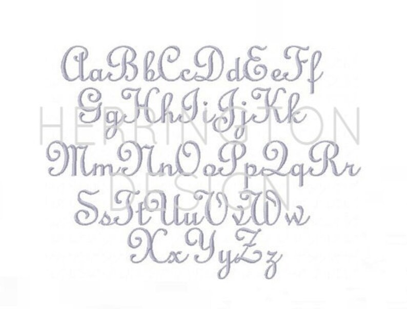 4 Inch Formal Script Embroidery Font Machine Embroidery - Etsy