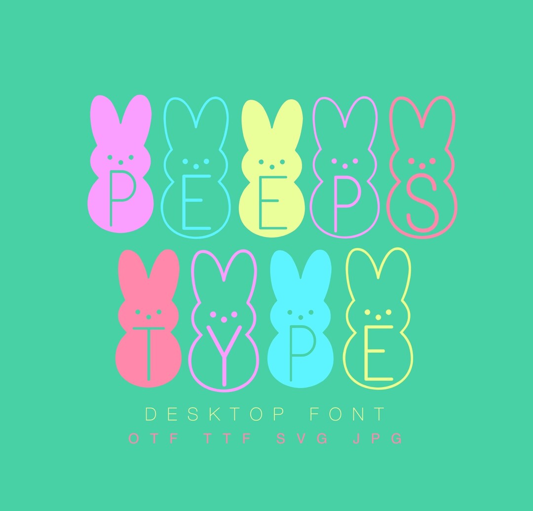 Peeps Type Printable Monogram Font Desktop Vector OTF TTF SVG ...