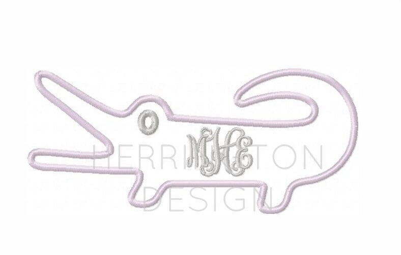 Preppy Alligator Applique Design Machine Embroidery Frame 4x4 | Etsy