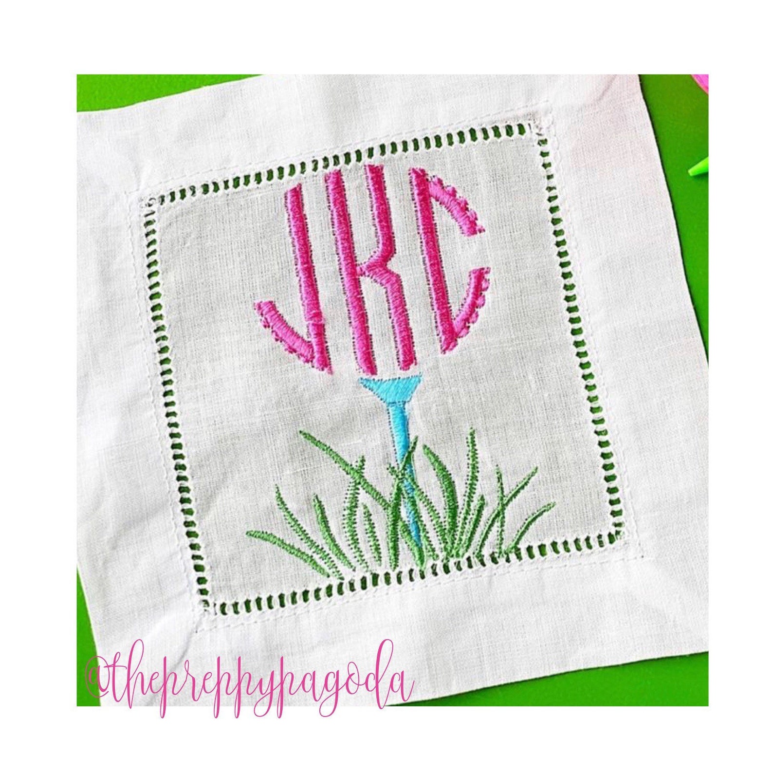 Open Golf Monogram Preppy Embroidery Design Monogram Font - Etsy