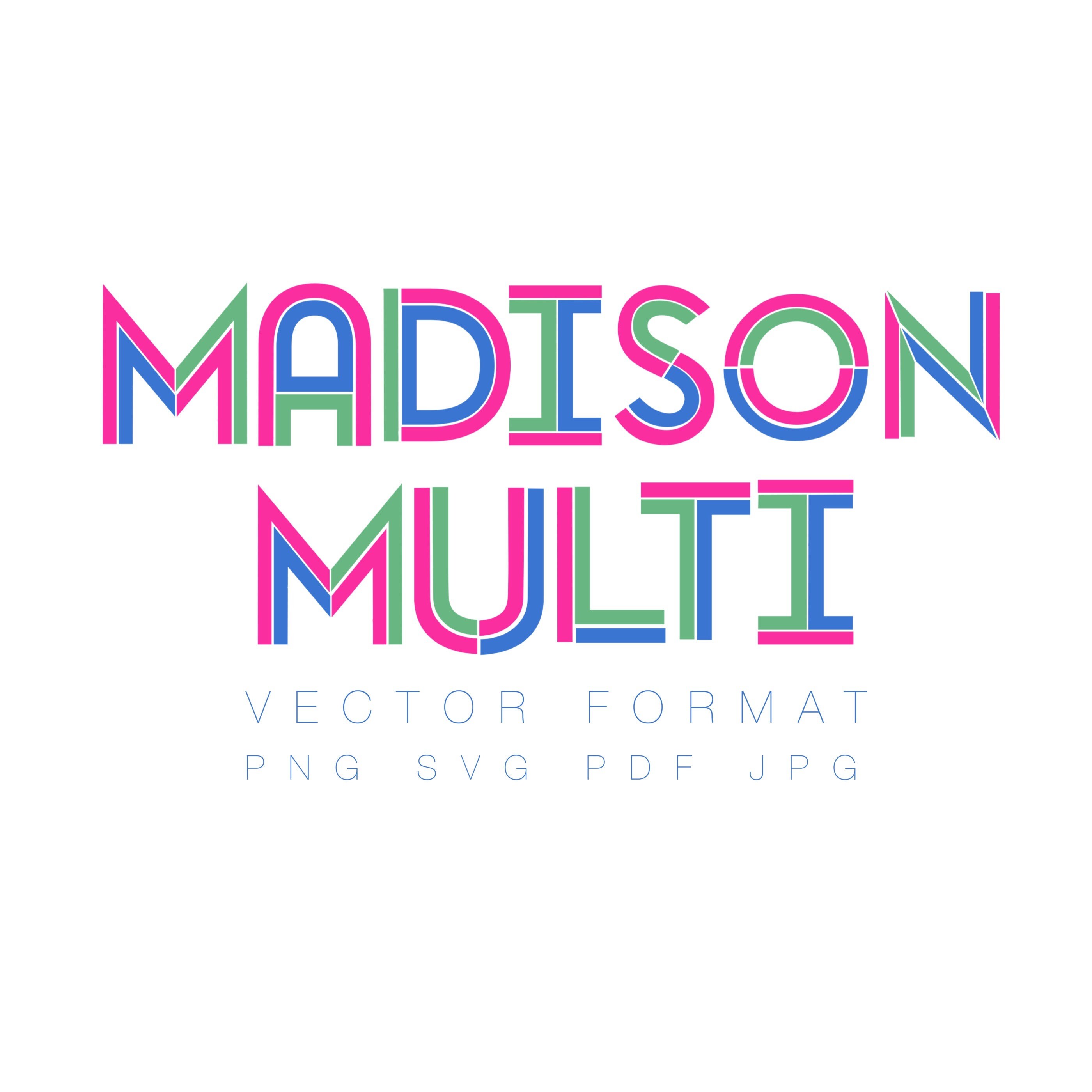 Madison Multi Color Monogram SVG PNG Vector Monogram Font for - Etsy UK