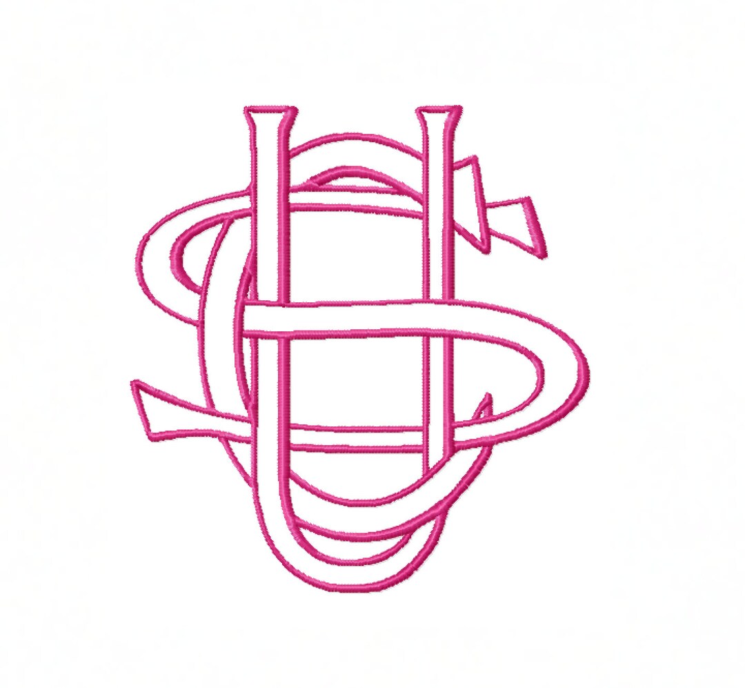 USC CSU Three Type Outline Layered Type Outline Embroidery Monogram ...