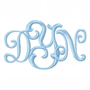 2" Charlotte Satin Stitch Vine Interlocking Monogram Embroidery Machine ...