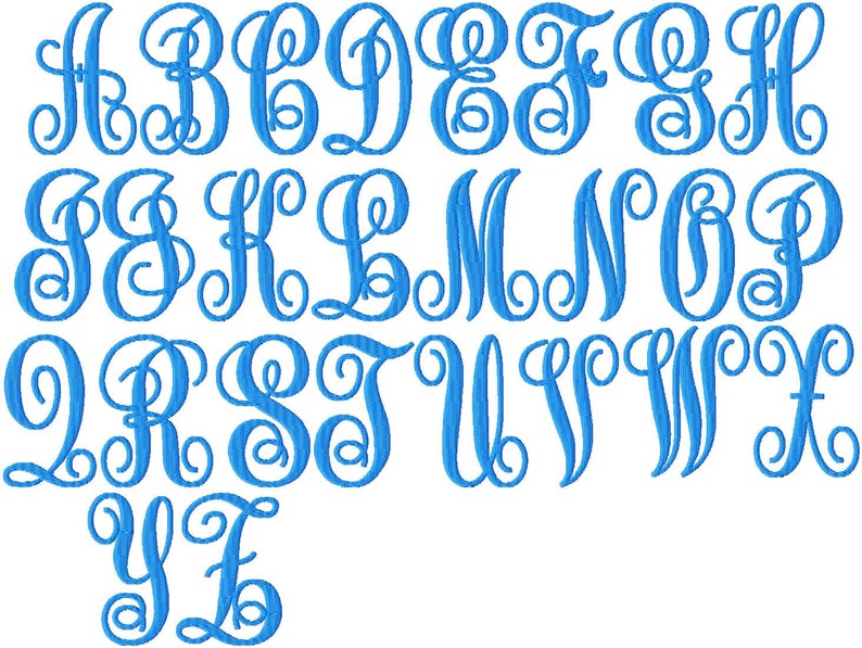 Vine Embroidery Font 2 & 3 Inch Embroidery Fill - Etsy