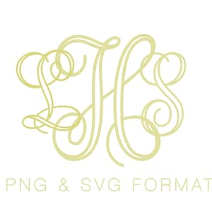 Libby Open Interlocking Vine Monogram SVG PNG Vector Monogram Font for ...