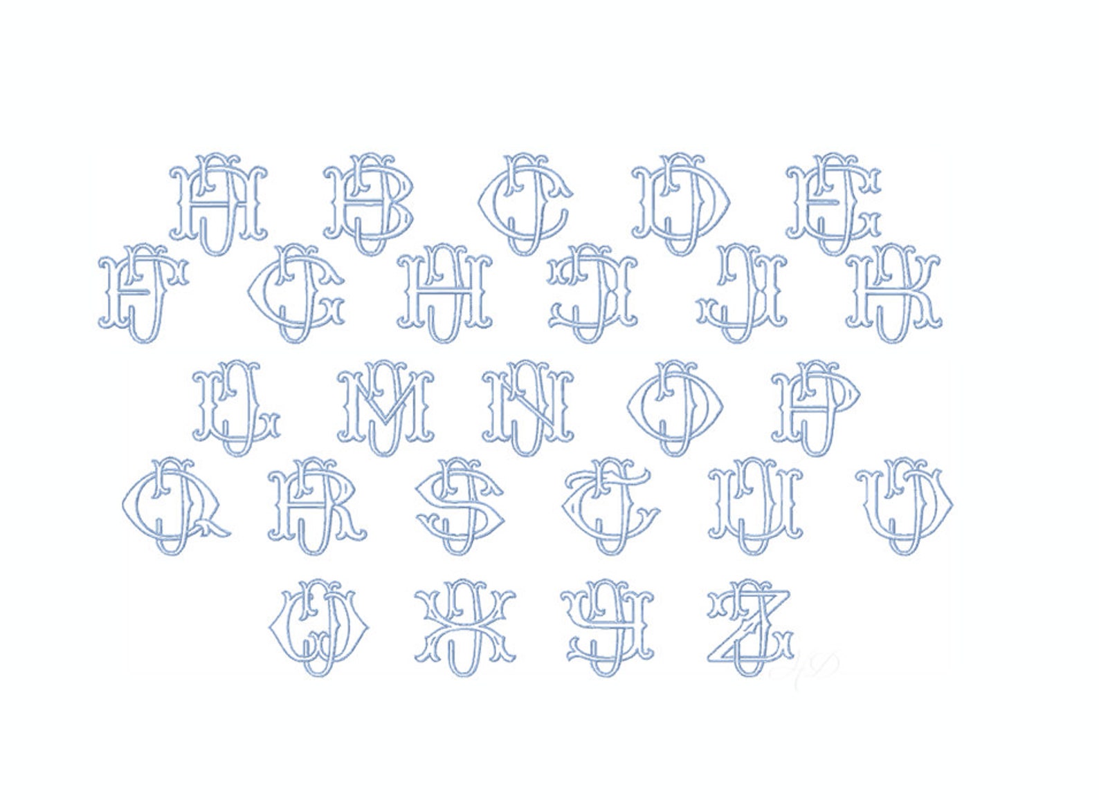 26 Letter F 3.6 Two Letter Type Fishtail Outline - Etsy