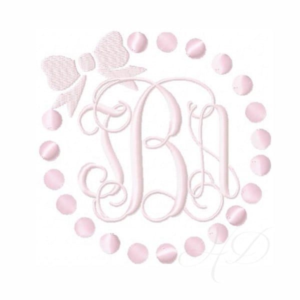 Bow Circle Monogram - Etsy
