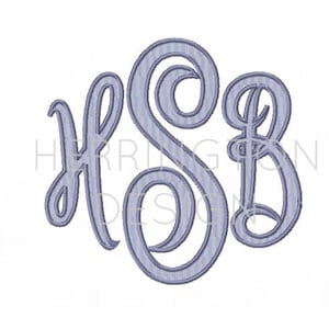 4.5 Inch Empress Fill Flat Stitch Satin Stitch Outline Embroidery Font ...