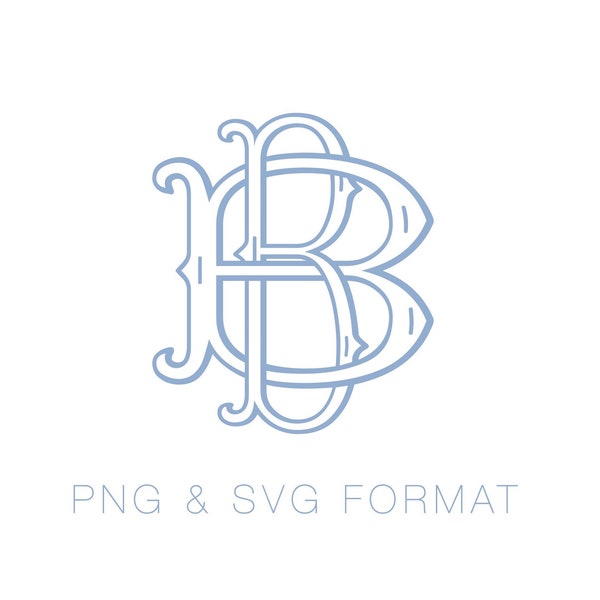 B Split Letter Monogram - Etsy