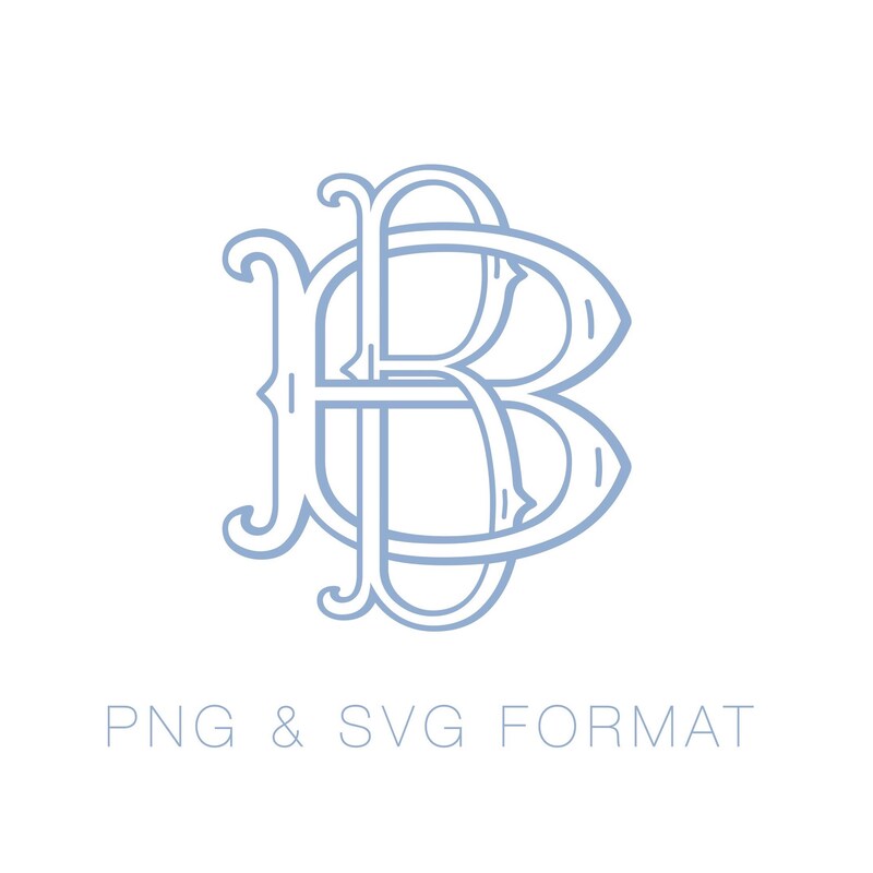 B Split Letter Monogram - Etsy