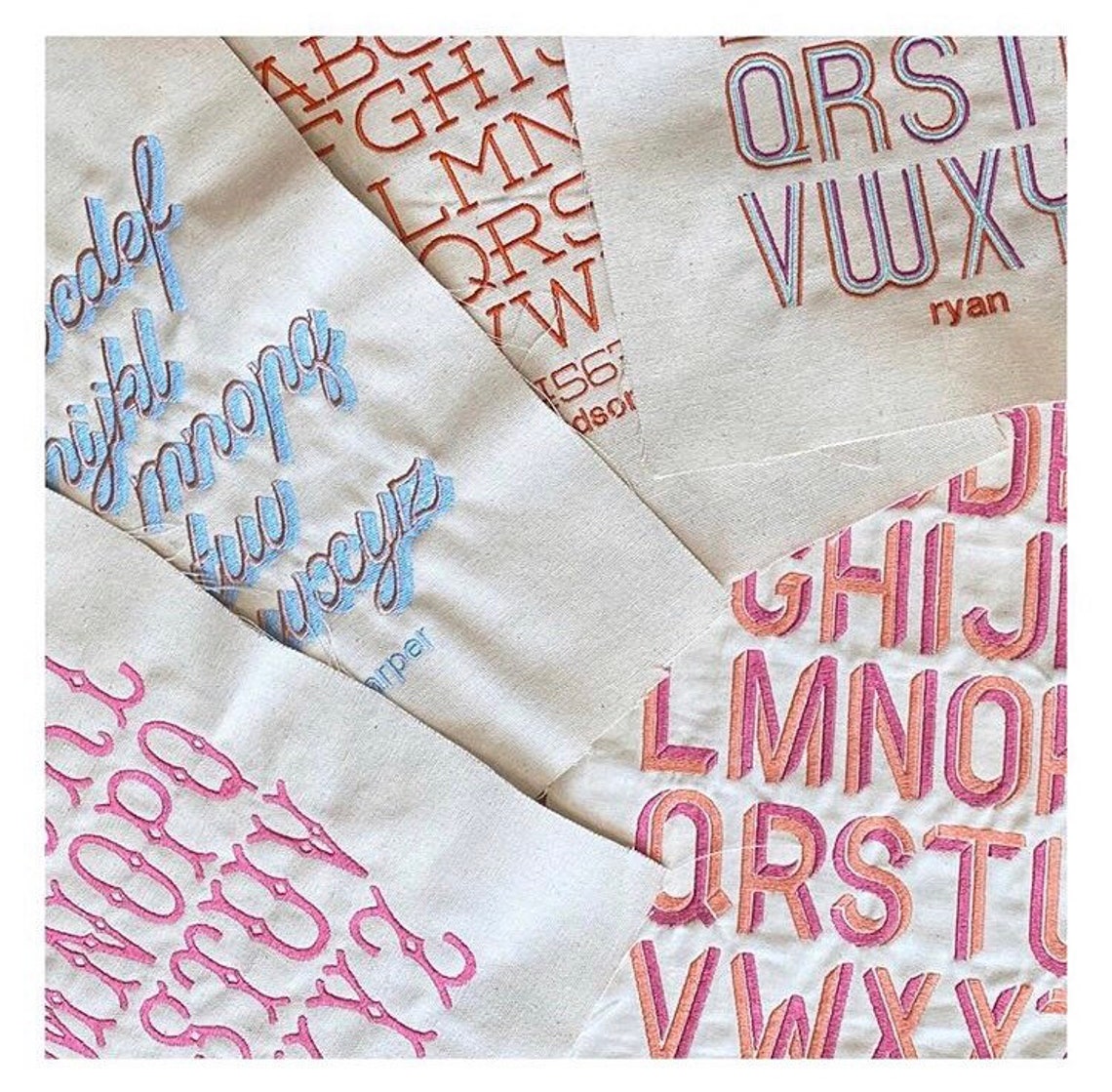 2 Inch Carsyn Bevel Two Tone Modern Type Embroidery Font - Etsy