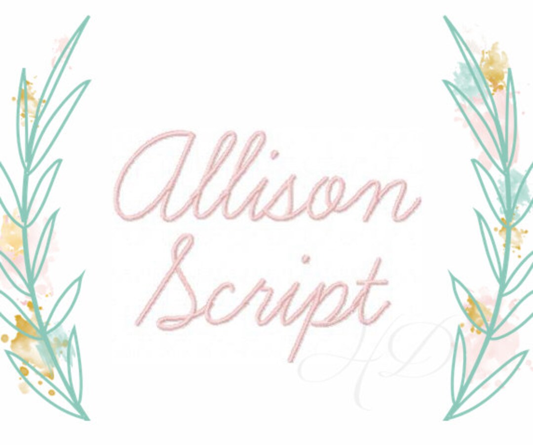 3/4" Allison Modern Handwriting Script Machine Embroidery File Monogram ...
