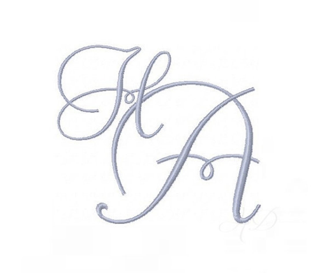 2 and 3 Inch Interlocking Monogram Embroidery Font Faye BX Instant ...