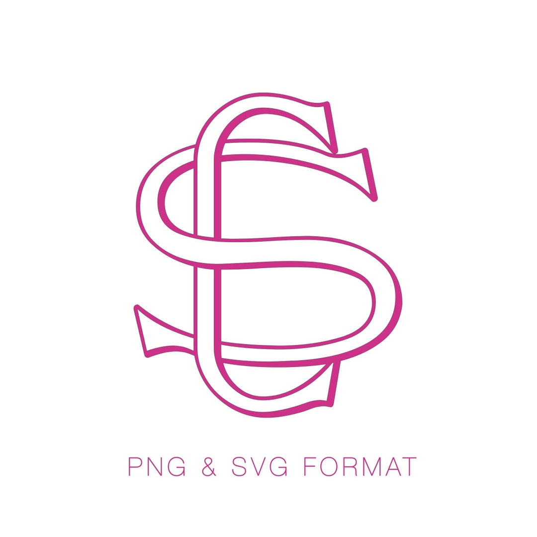 Two Type Outline C Monogram SVG PNG Vector Monogram Font for Cutting ...