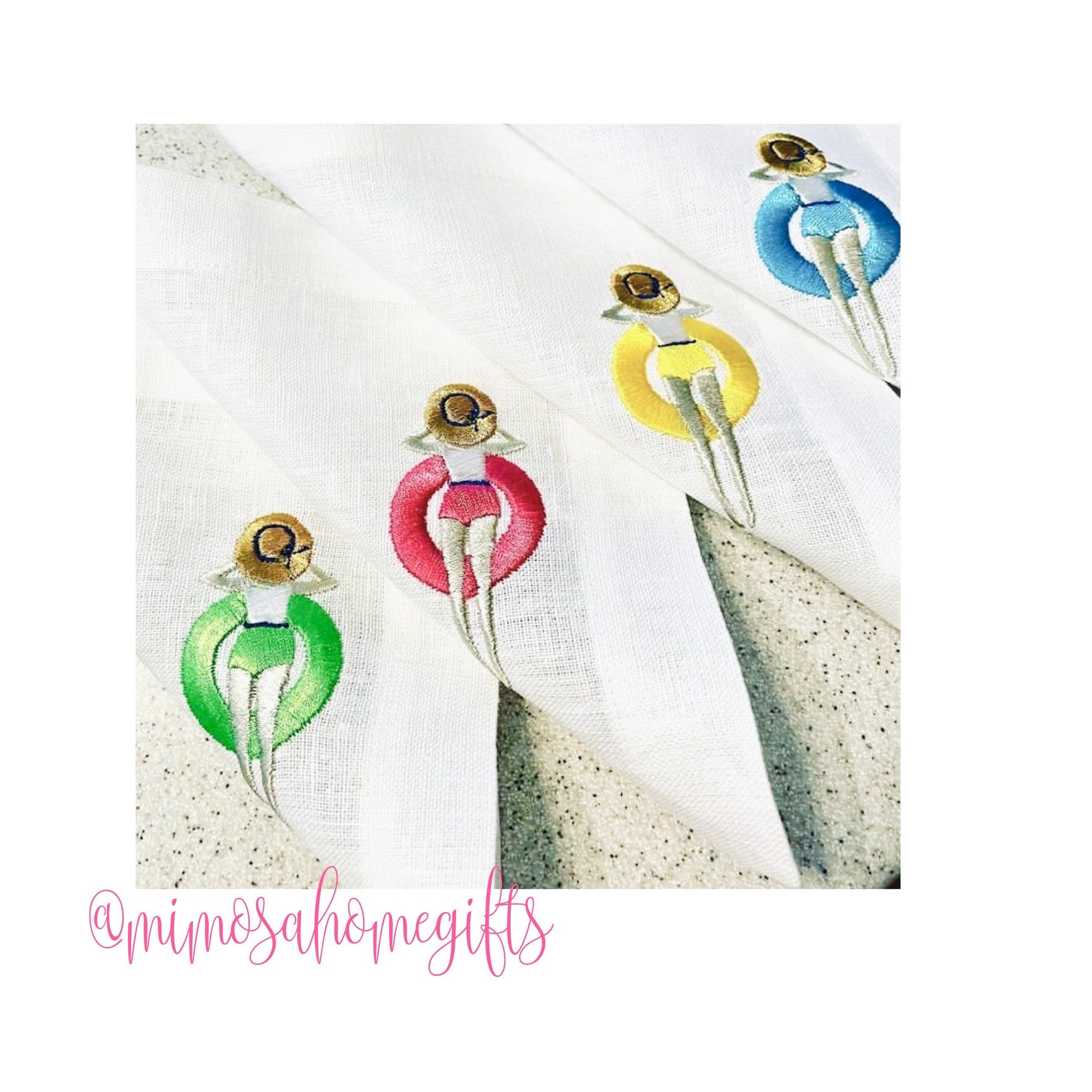 Pool Float Sunbathing Woman Straw Hat Embroidery Machine - Etsy