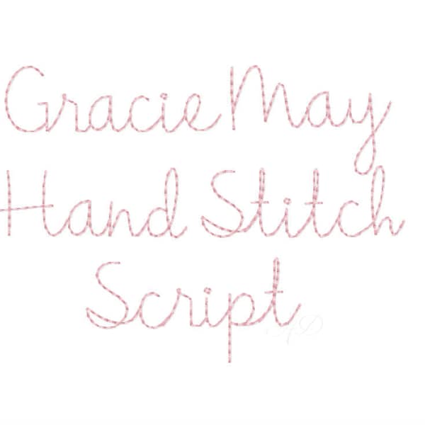 Hand Stitch Font for Machine Embroidery - Etsy