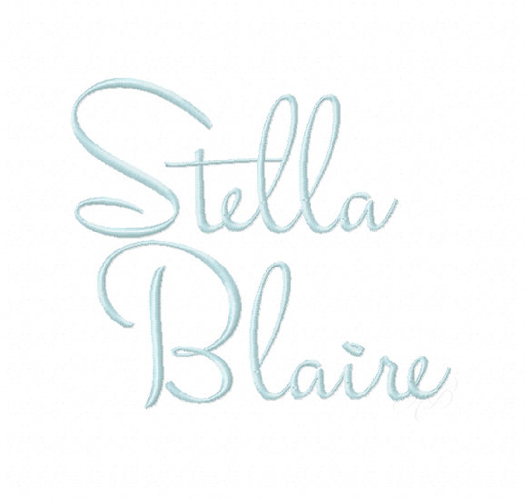 2" Inch Stella Blaire Embroidery Font Monogram Modern Script Bouncy ...