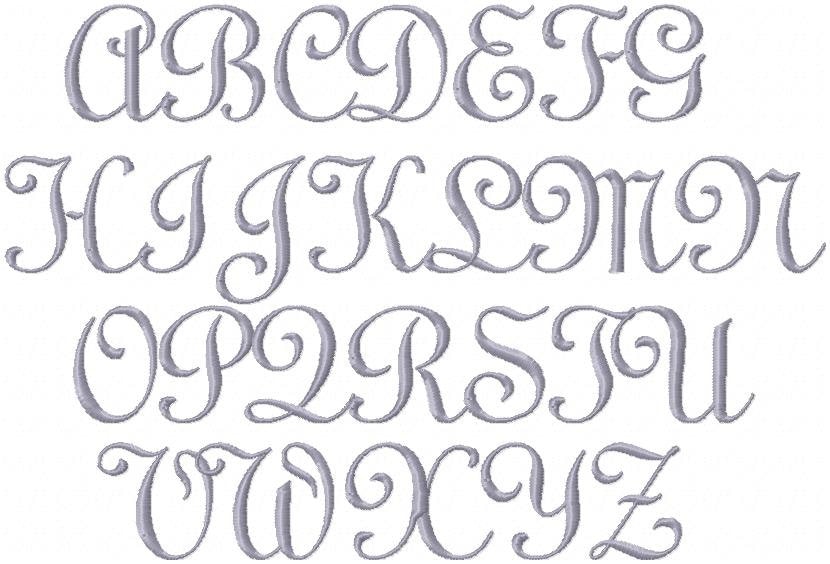 2 and 3 Inch Interlocking Monogram Embroidery Font Meredith BX - Etsy