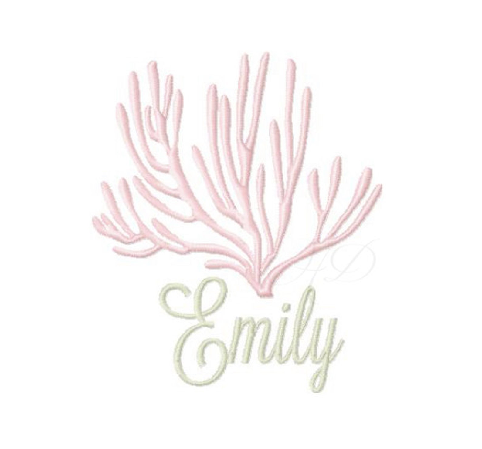8 Sizes Coral Embroidery Design Coral Reef Font Machine | Etsy
