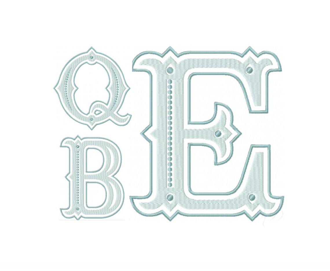 6X10 6 Inch Queen Bess Monogram Embroidery Font BX - Etsy