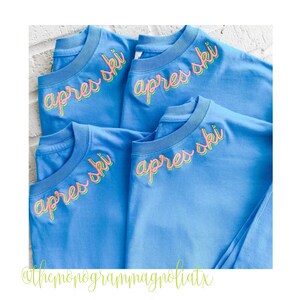 1.5" Double Satin Shadow Script Two Color Modern Script Embroidery ...