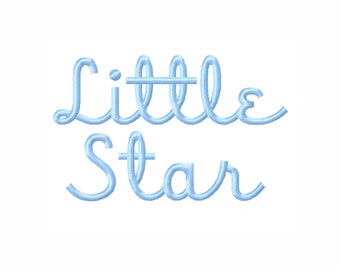 1.5" August Script Modern Handwriting Embroidery Font Cursive Monogram ...