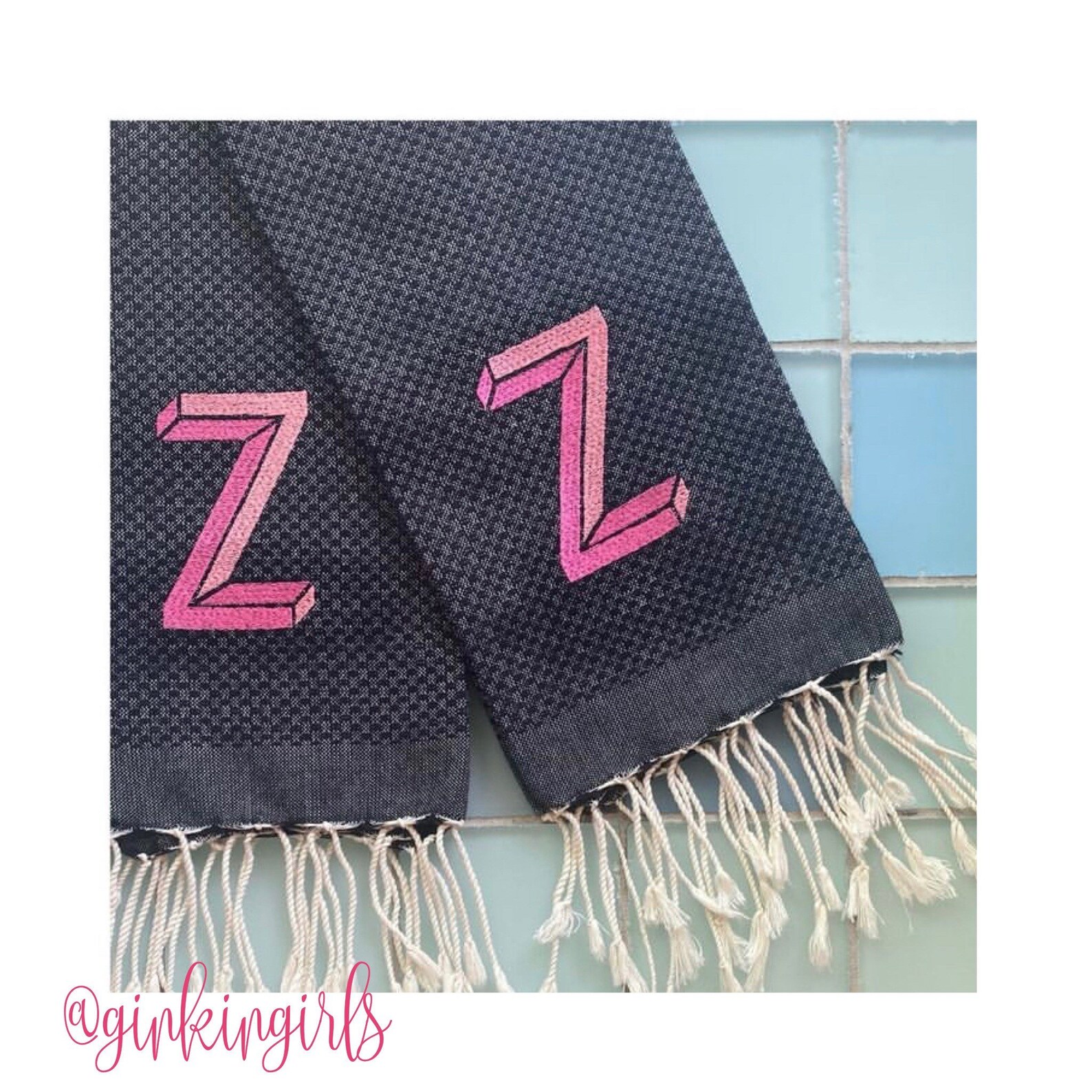 5 Inch Carsyn Bevel Two Tone Modern Type Embroidery Font - Etsy