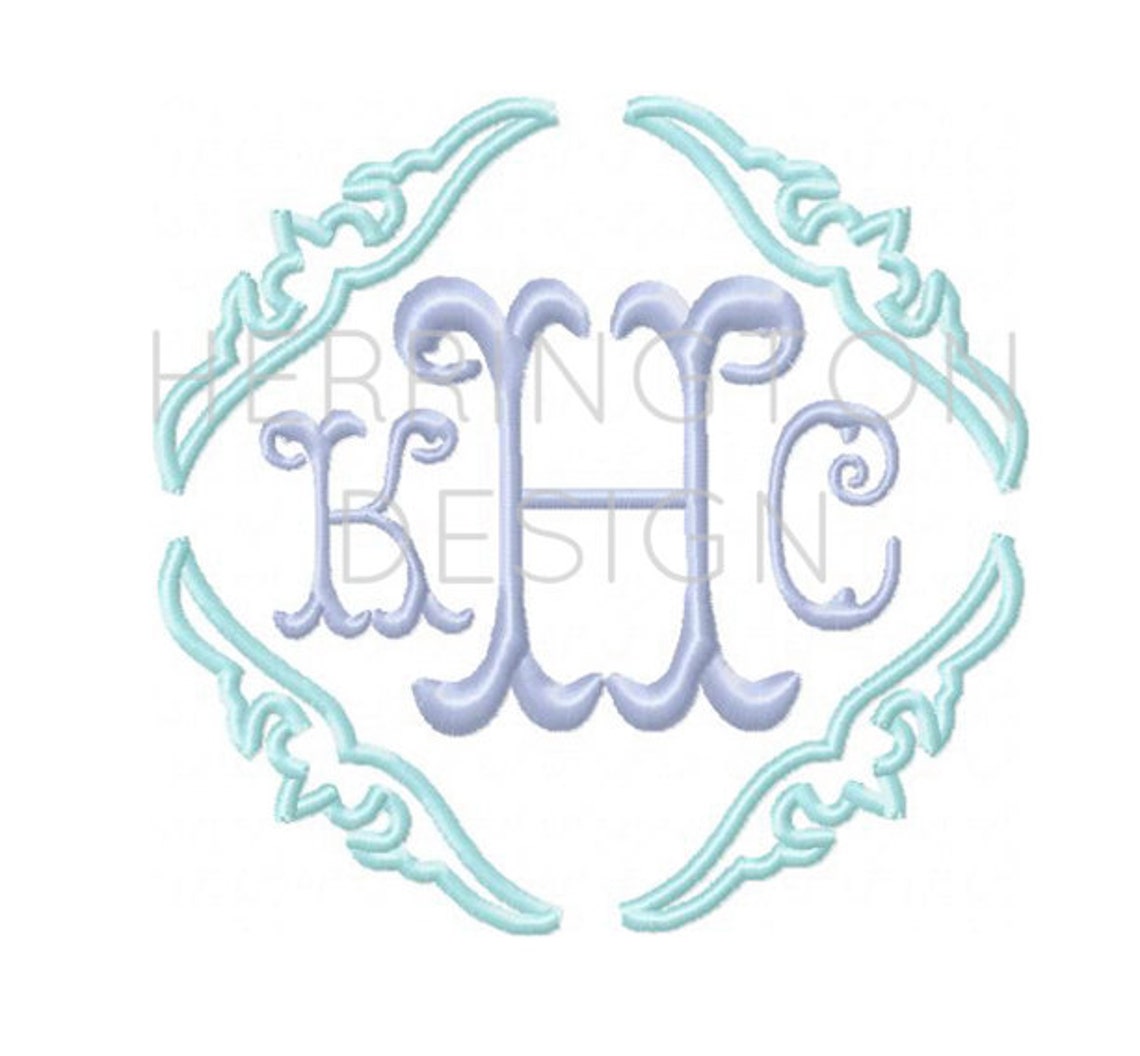 Diamond Applique Frame Embroidery Design Monogram 4x4 5x7 6x10 - Etsy